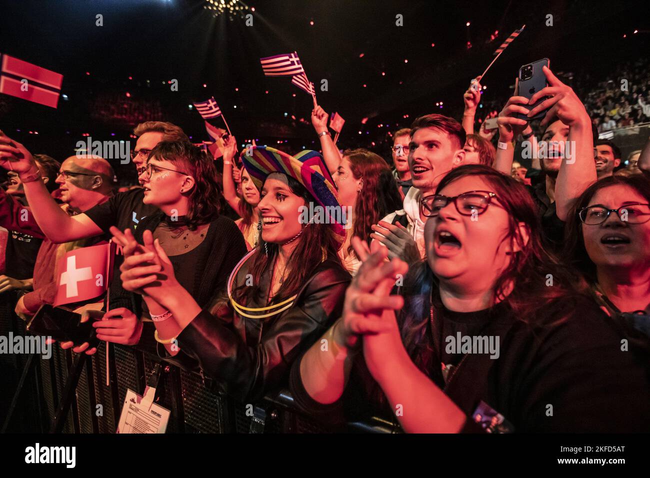 AMSTERDAM - 17/11/2022, Fans during the Great Eurovision Song Contest ...