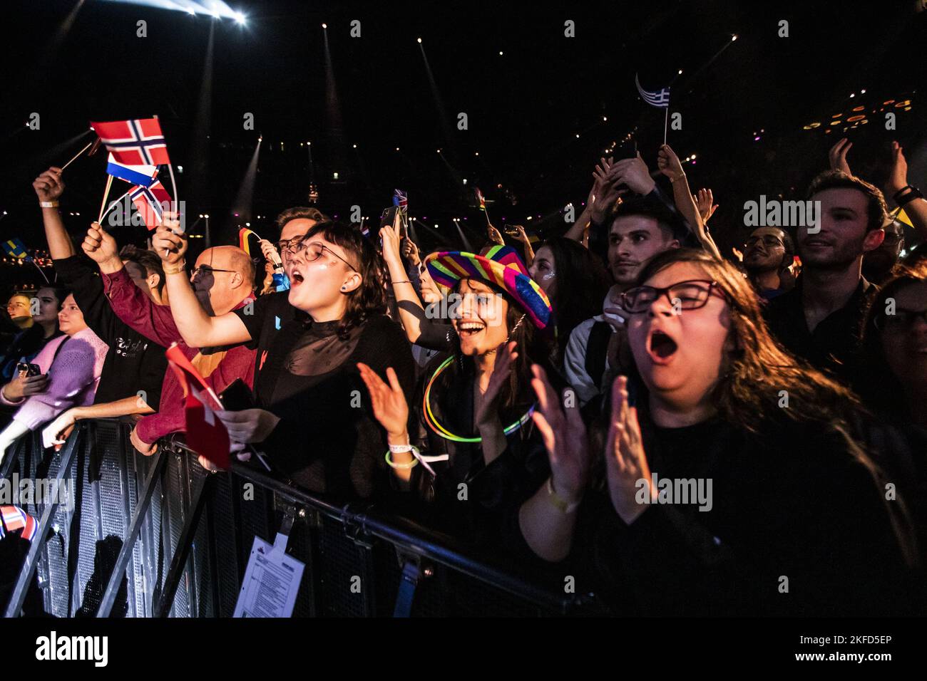 AMSTERDAM - 17/11/2022, Fans during the Great Eurovision Song Contest ...