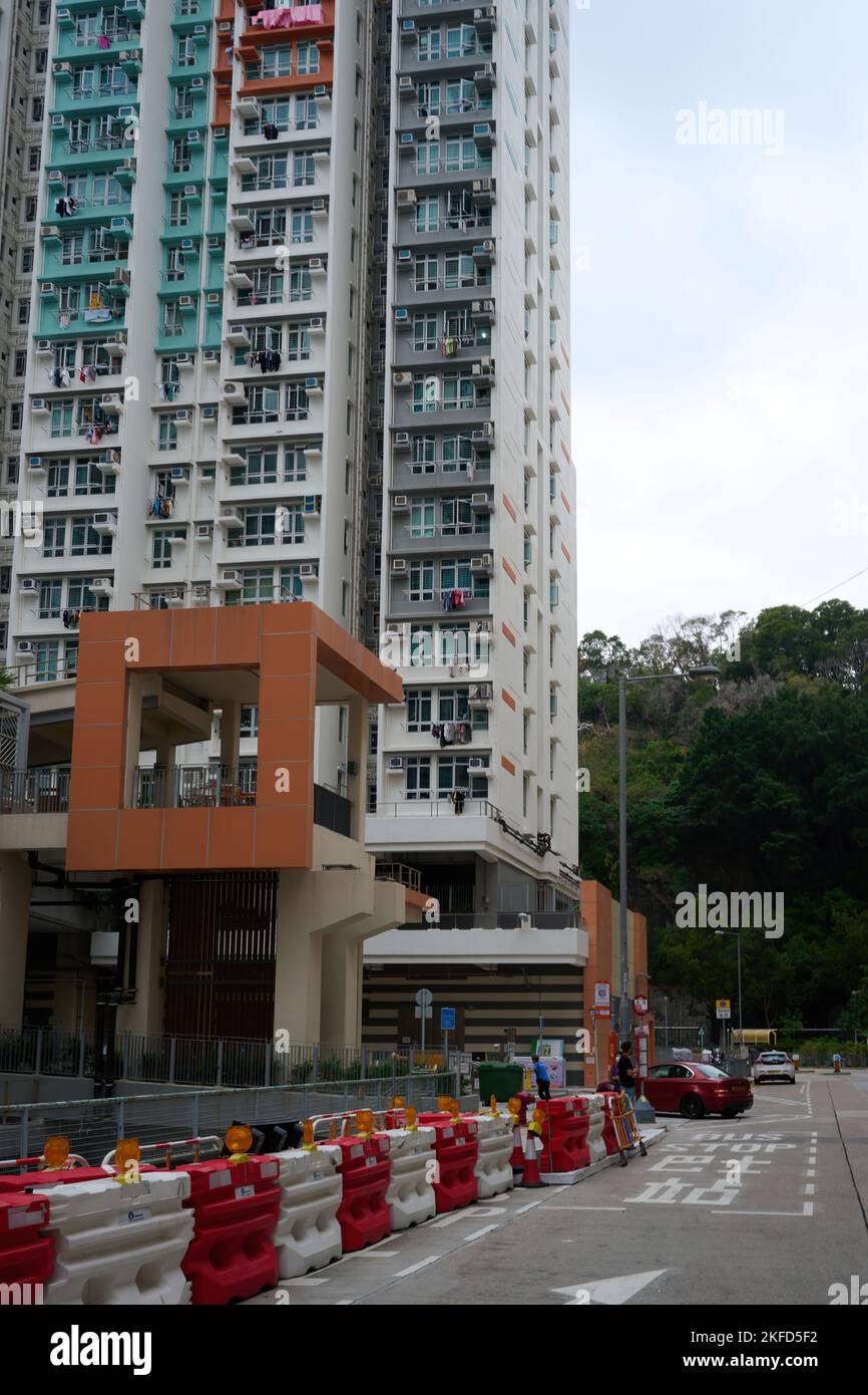 The exterior view of public housing at Pak Tin Estate in Shek Kip Mei ...