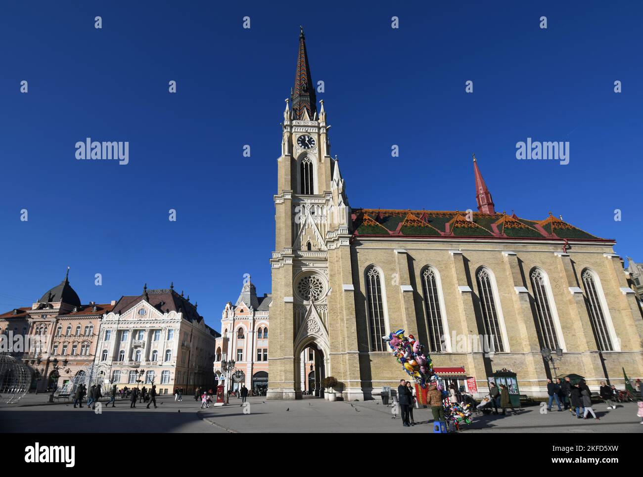 Novi Sad: Name of Mary Church, in Freedom Square. Serbia Stock Photo ...