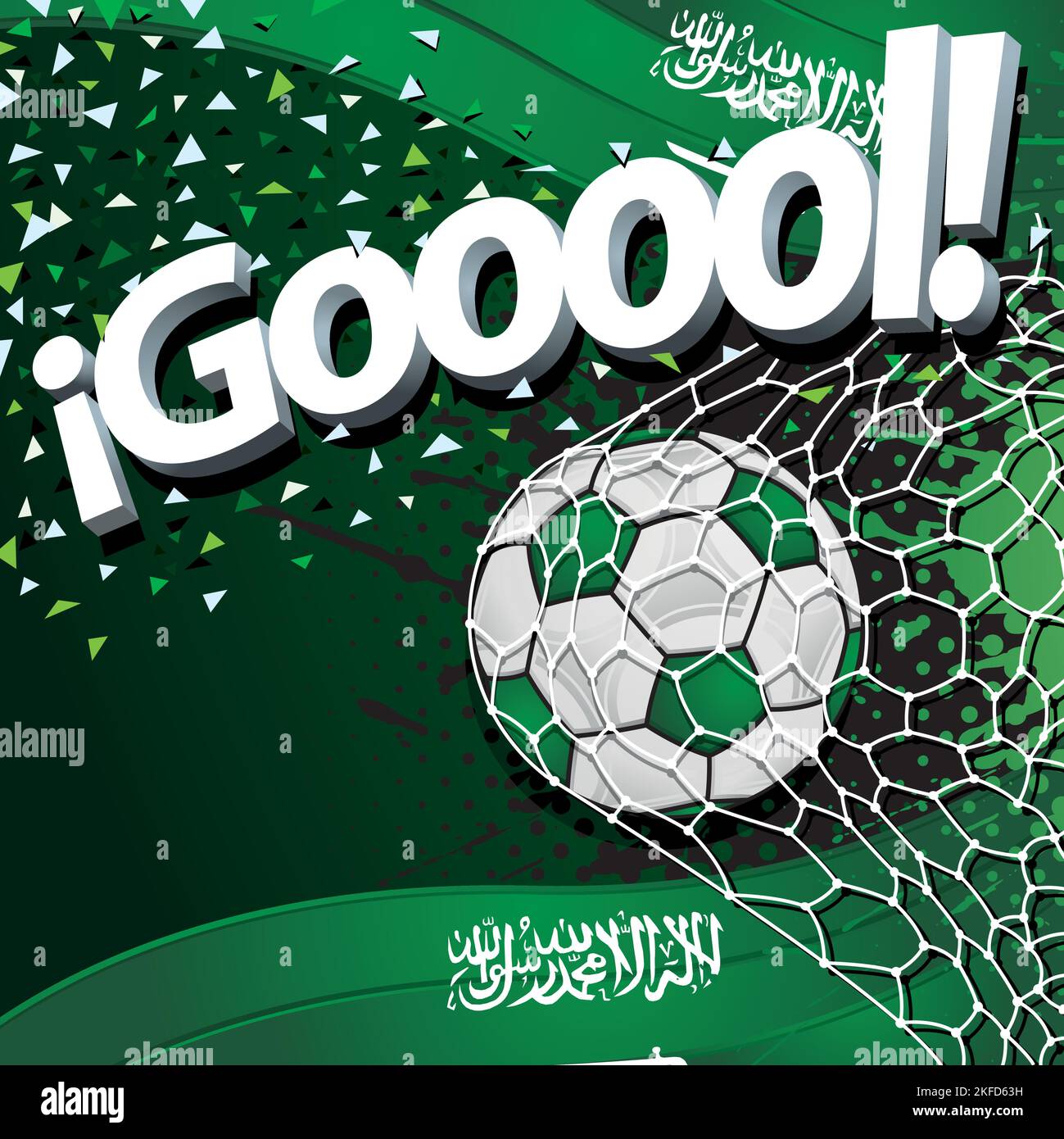Word GOOOOL in white 3D font next to a soccer ball scoring a goal ...