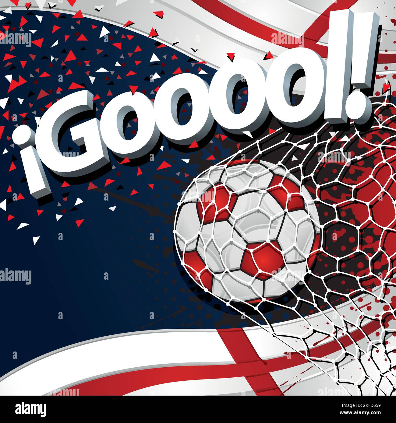 Word GOOOOL in white 3D font next to a soccer ball scoring a goal ...