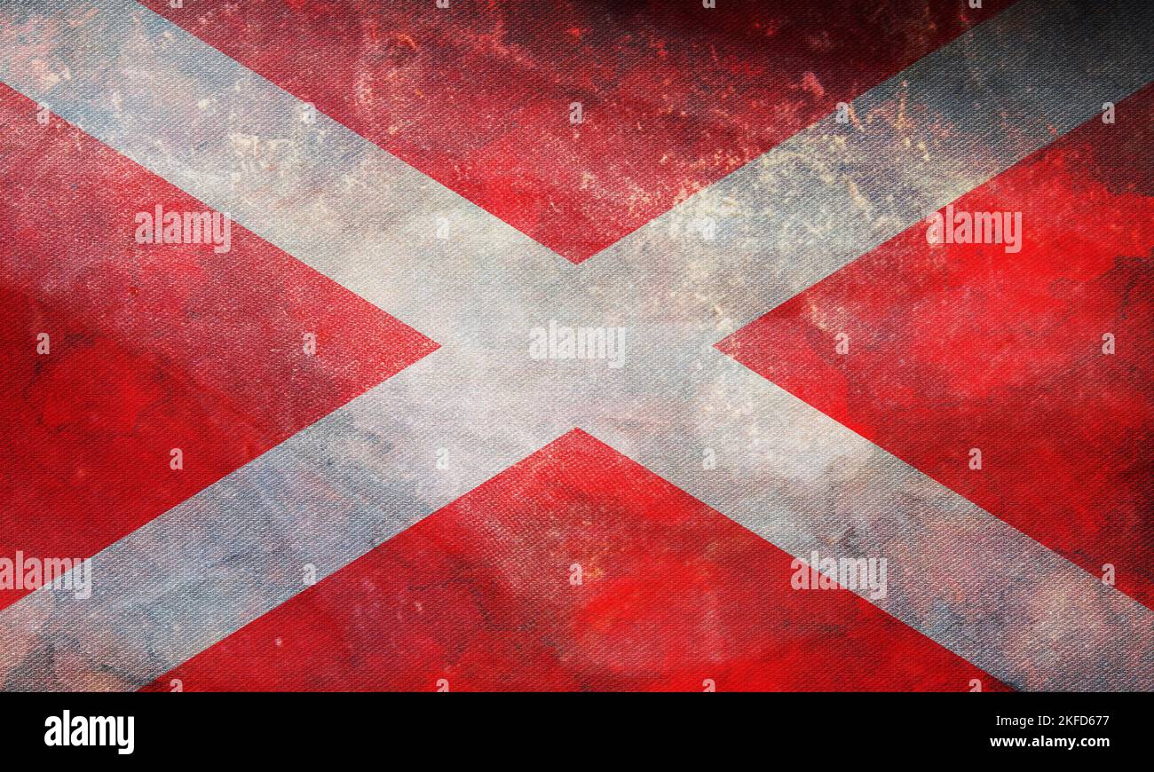 retro flag of Gallo Romance peoples Gascon people with grunge texture ...