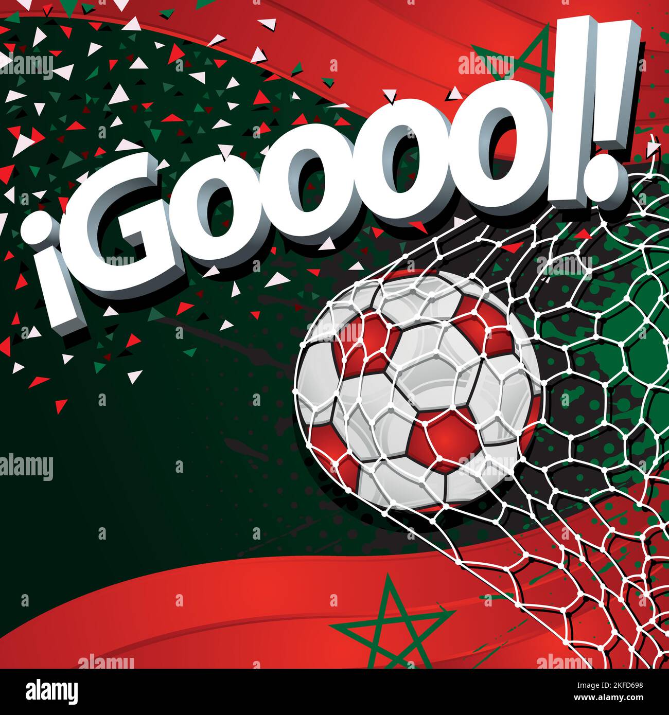 Word GOOOOL in white 3D font next to a soccer ball scoring a goal ...
