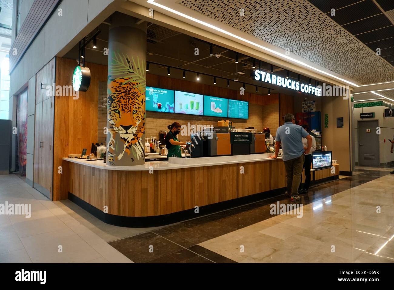 The Starbucks cafeteria in the Tecamac airport Stock Photo - Alamy