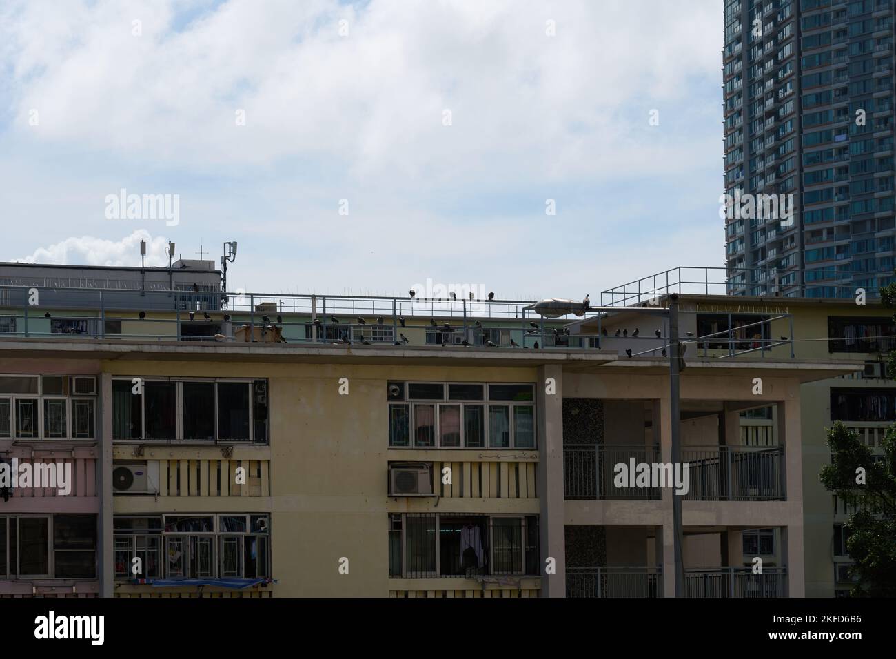 An urban shot of an old residential building in Wah Fu Estate in Pok Fu ...