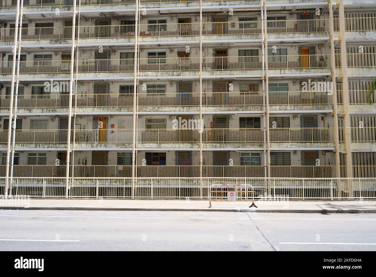 An urban shot of an old residential building in Wah Fu Estate in Pok Fu ...