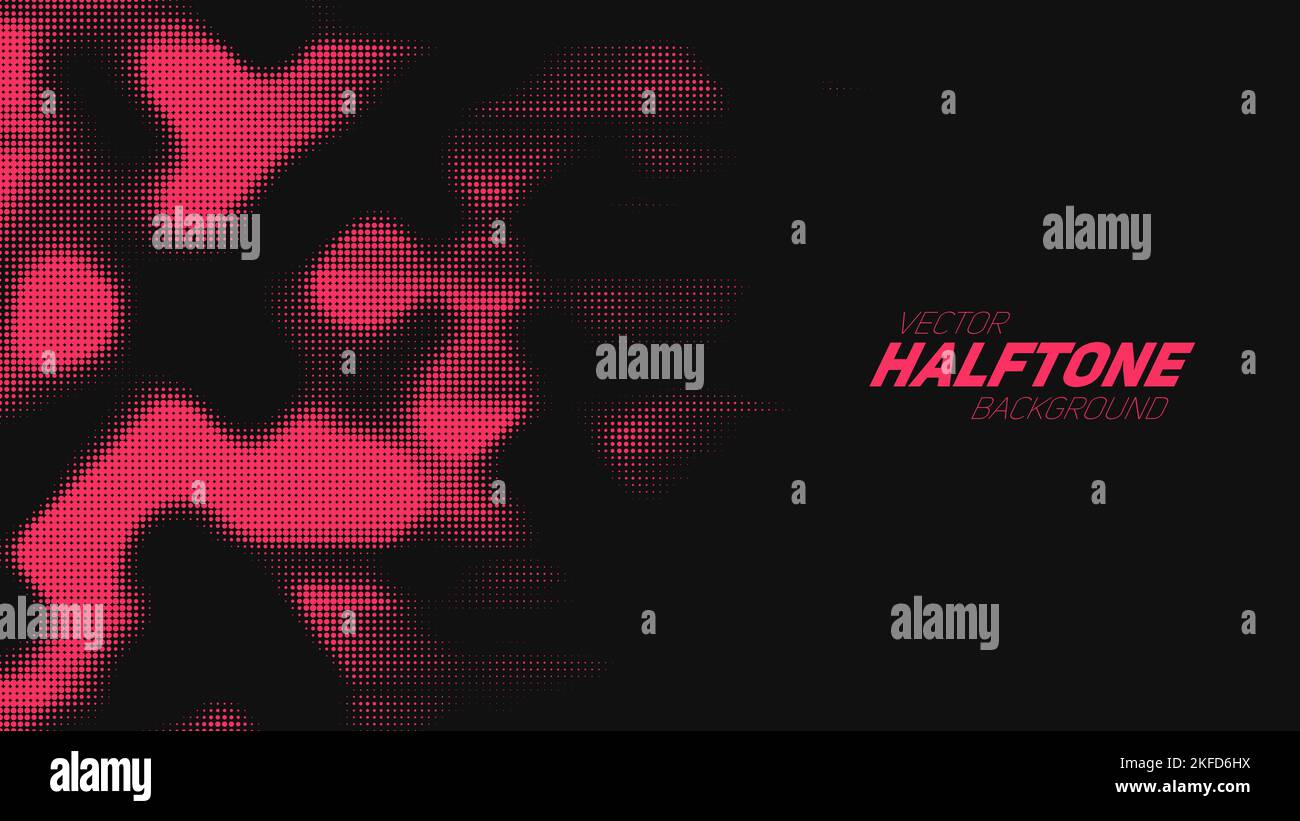 Abstract vector torn red halftone background. Scratched dotted texture ...