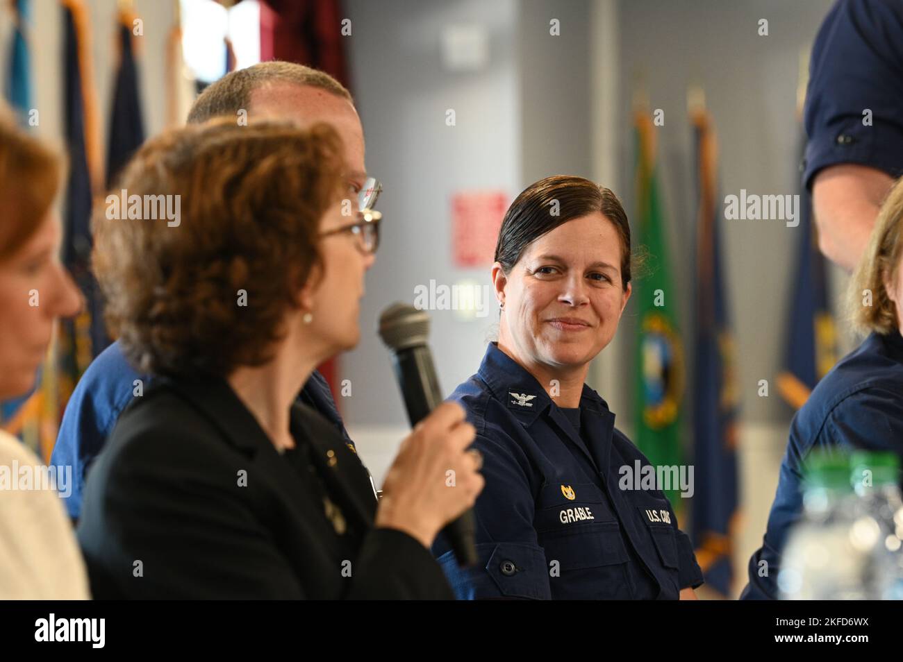 Capt. Amy Grable, Base Boston Commander listens in as Polly Trottenberg ...