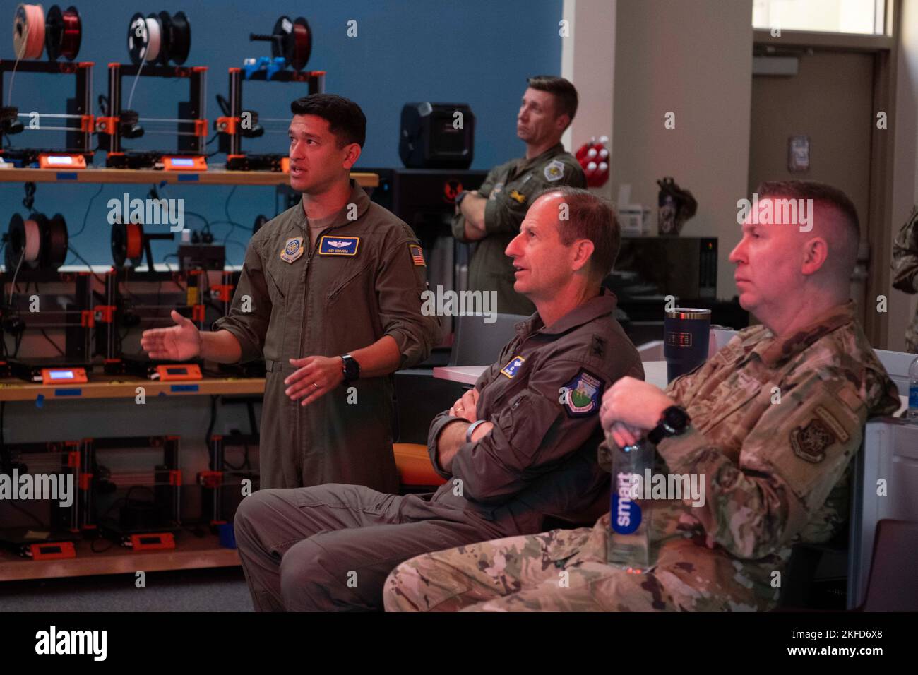 U.S. Air Force Maj. Jose Hinojosa, left, 60th Operations Group chief of ...