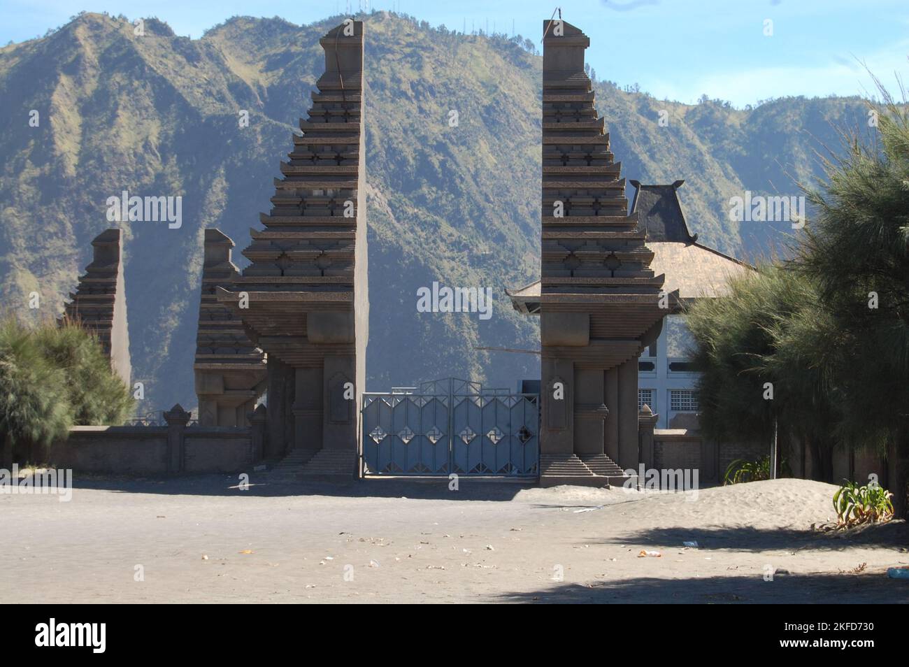The Seruni Point stone gate at Bromo National Park in Indonesia Stock ...