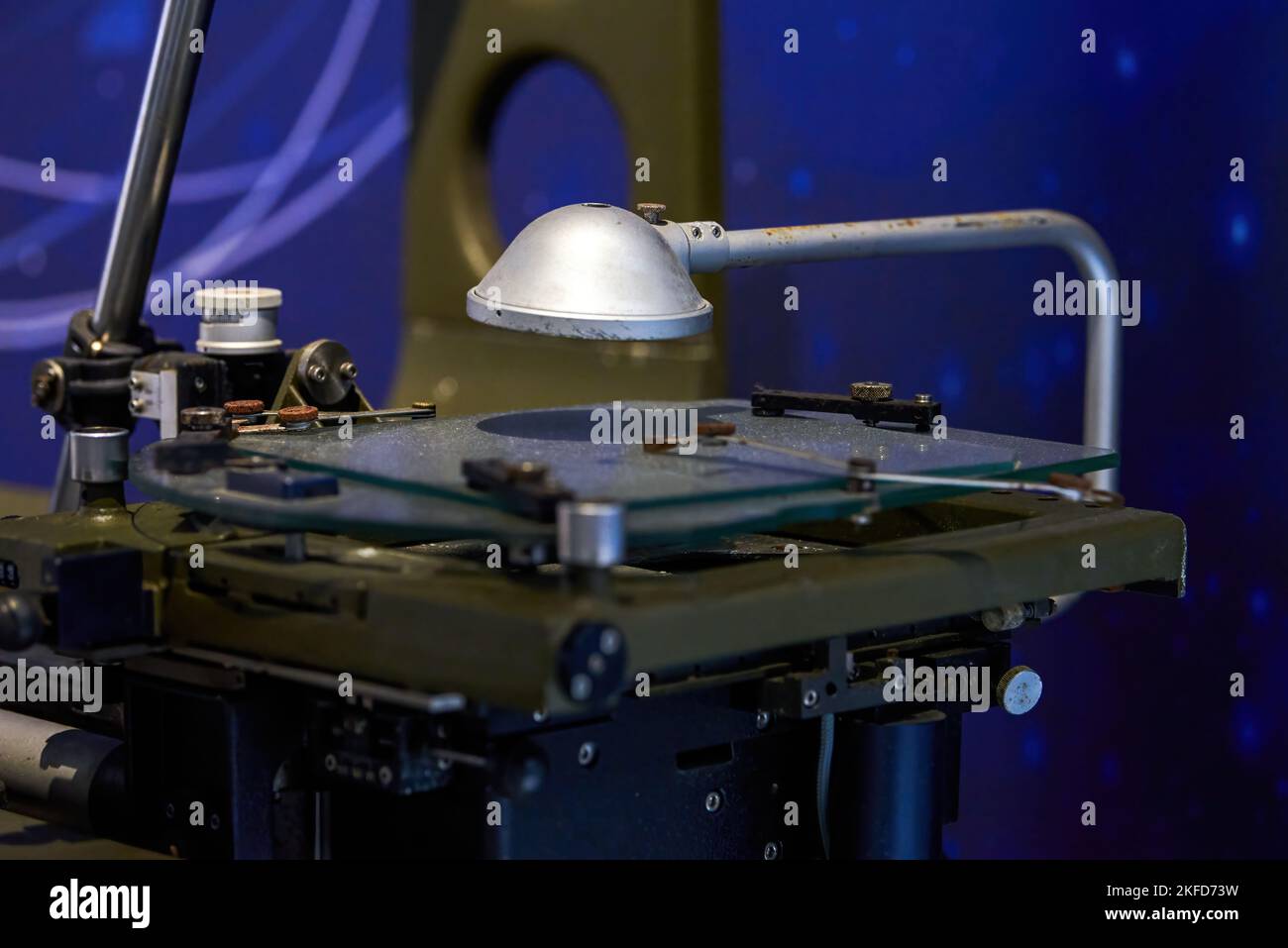 Close-up of professional instruments used in geological mining science ...