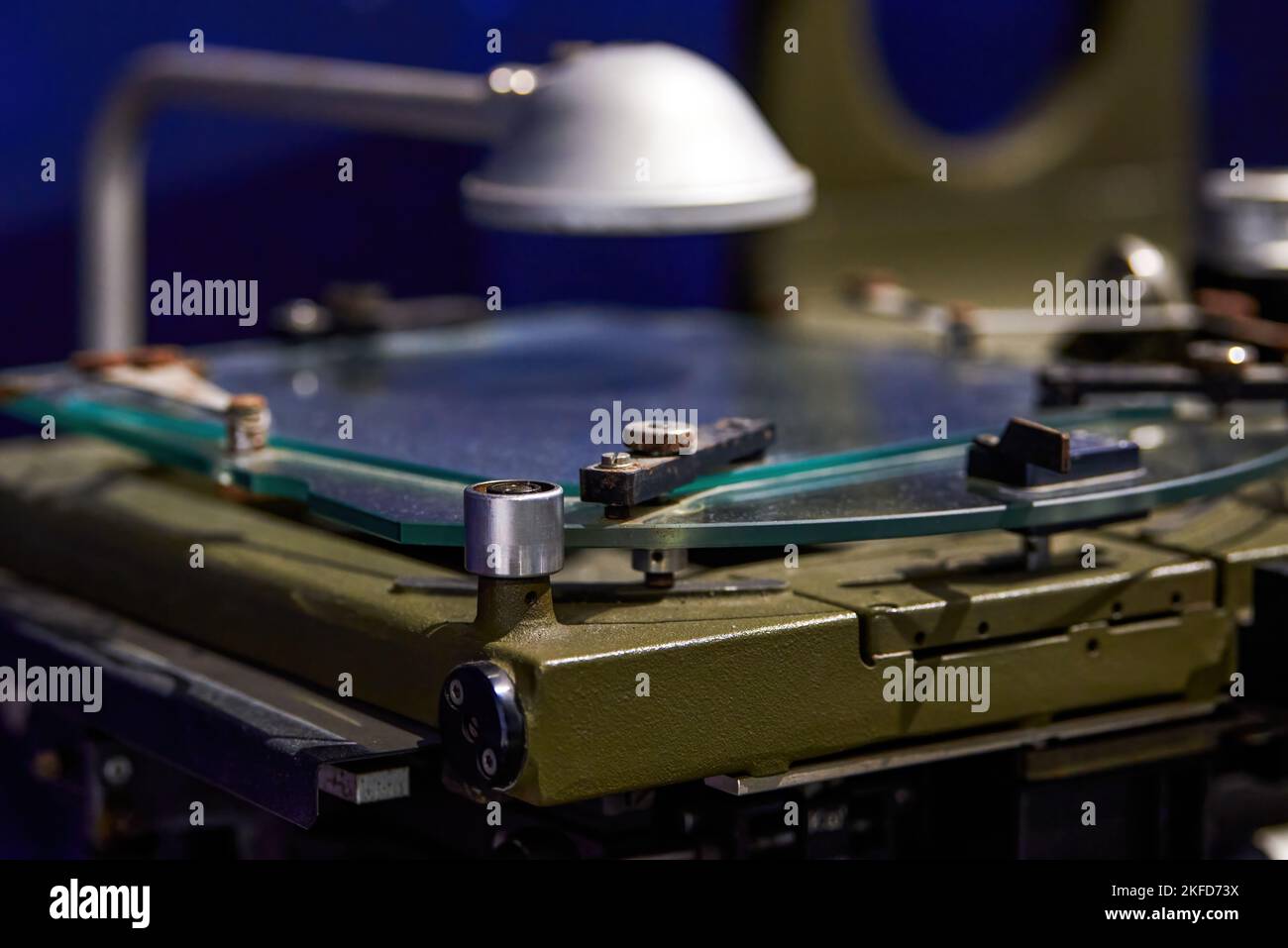 Close-up of professional instruments used in geological mining science ...