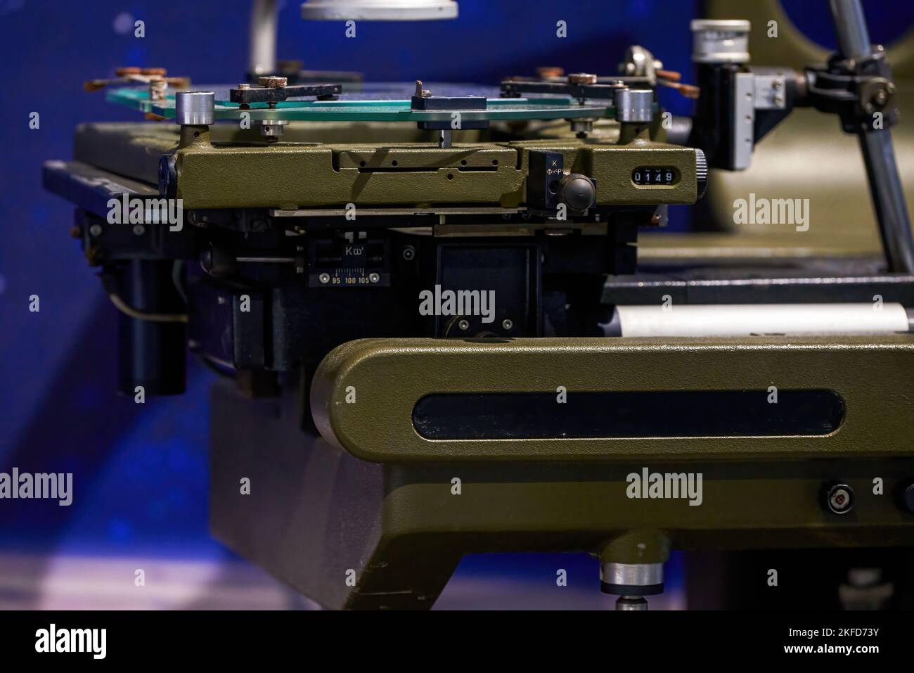 Close-up of professional instruments used in geological mining science ...