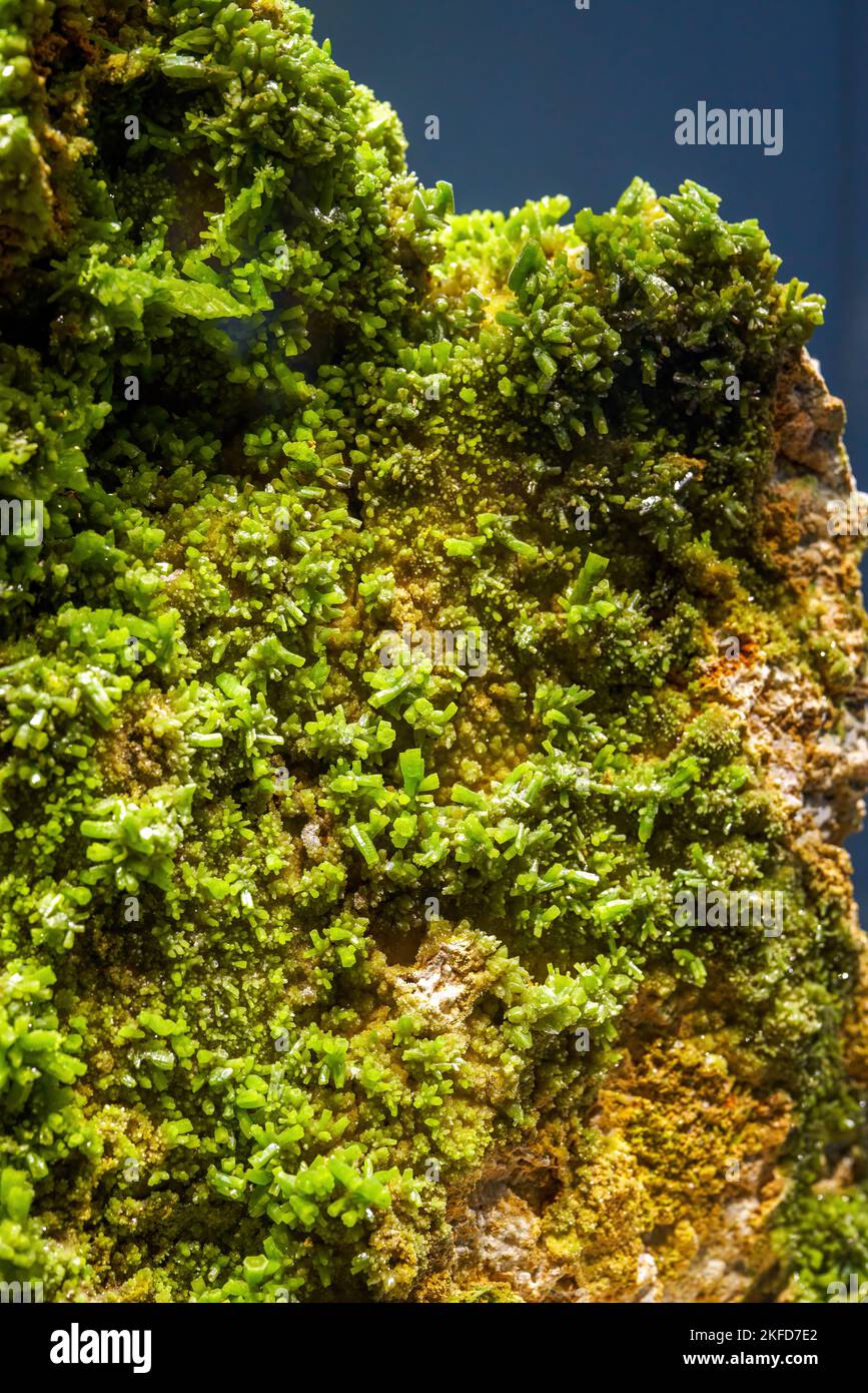 Close-up of naturally occurring rare green crystalline ore Stock Photo ...