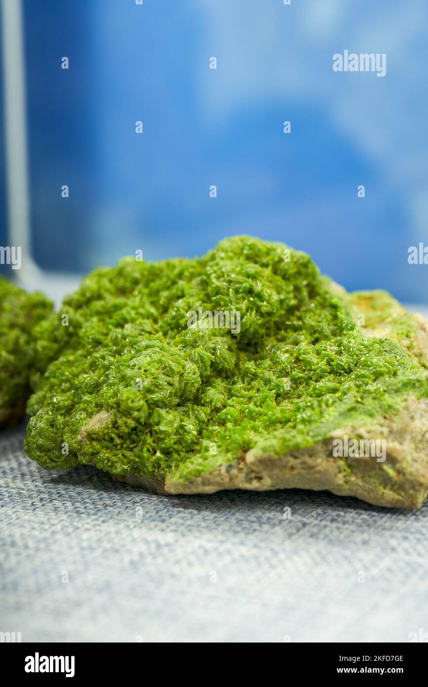 Close-up of naturally occurring rare green crystalline ore Stock Photo ...