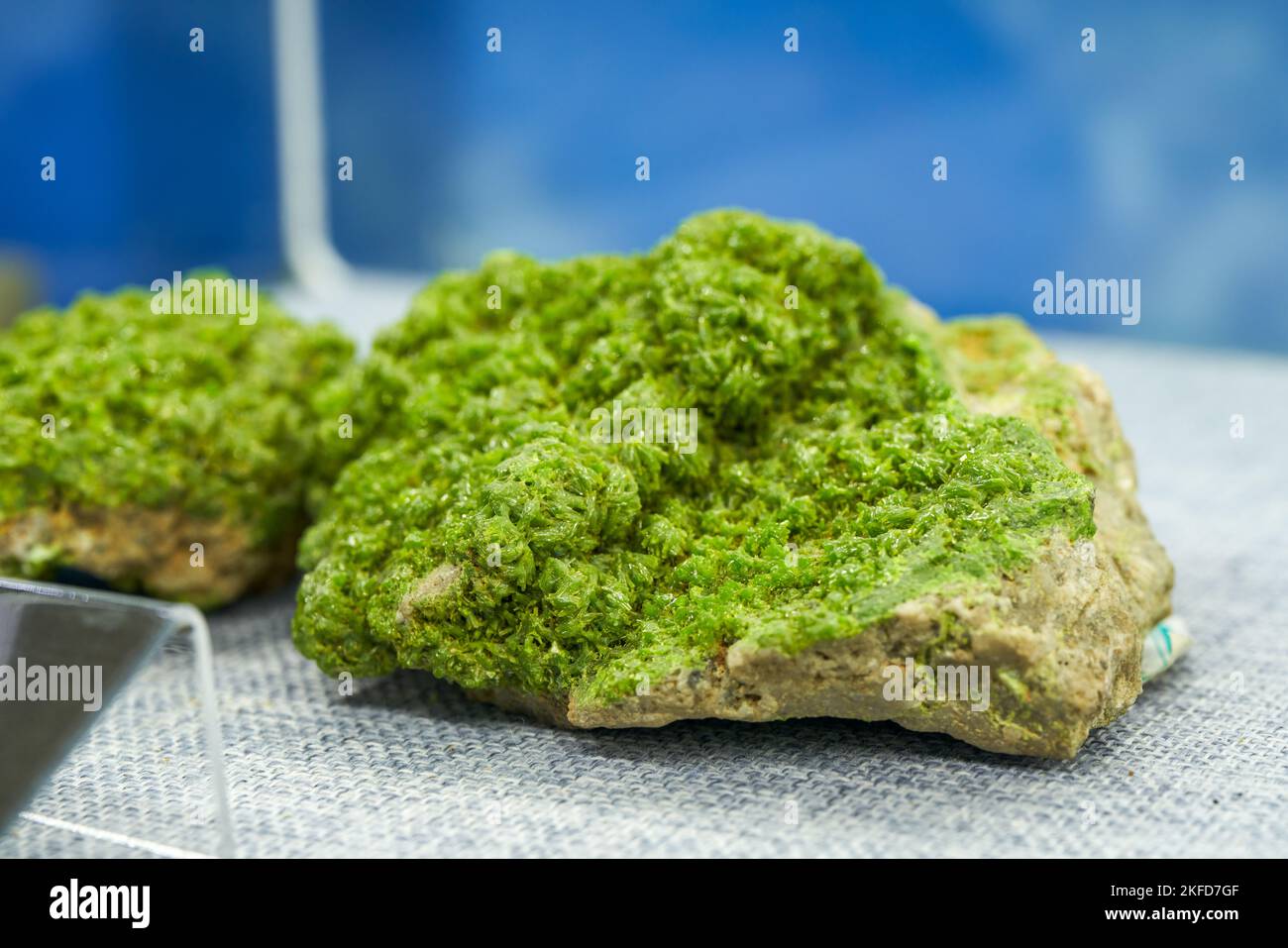 Close-up of naturally occurring rare green crystalline ore Stock Photo ...