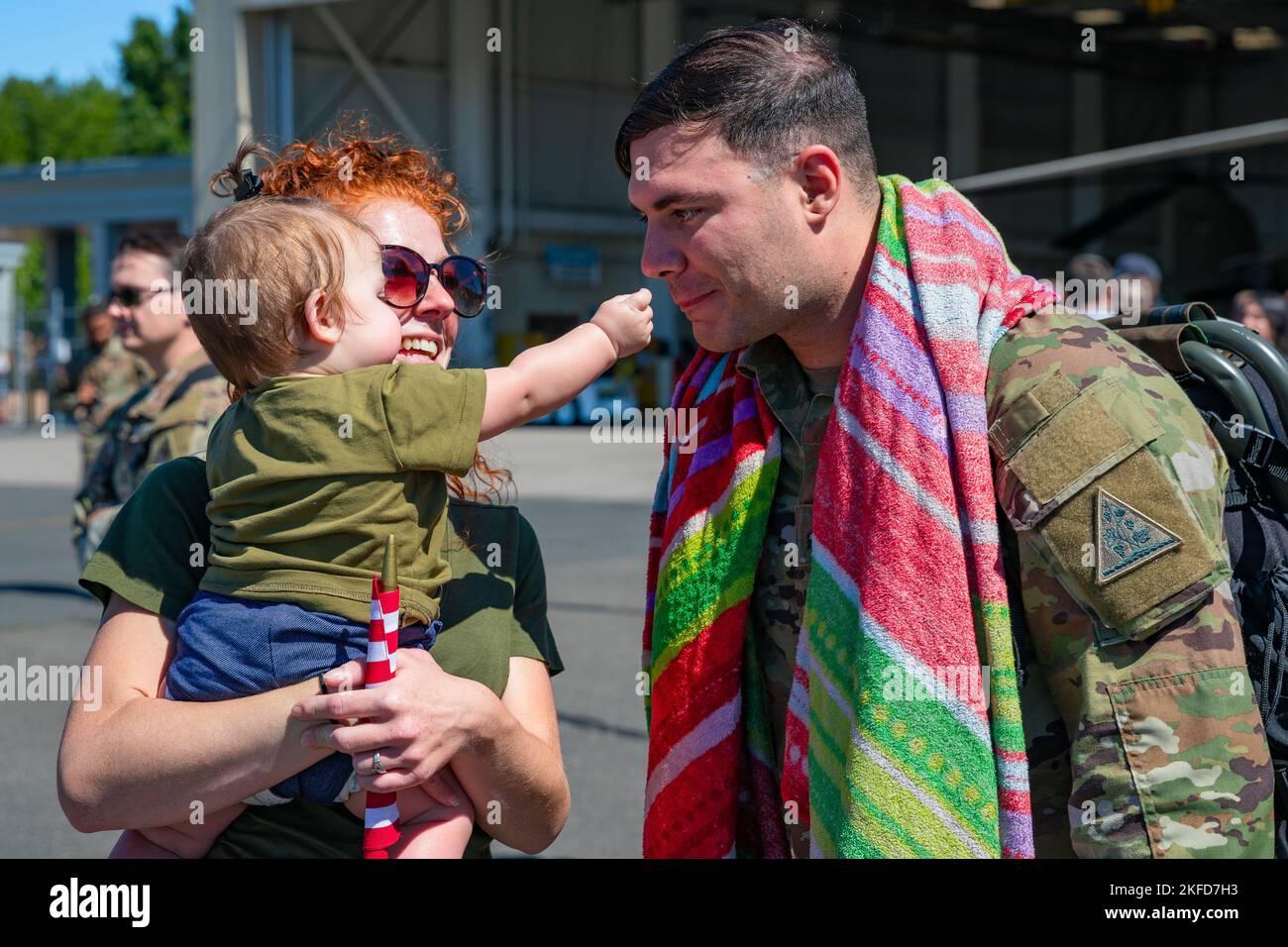 A U.S. Army Sgt. Lucas Risley, assigned to the 142nd Area Support ...