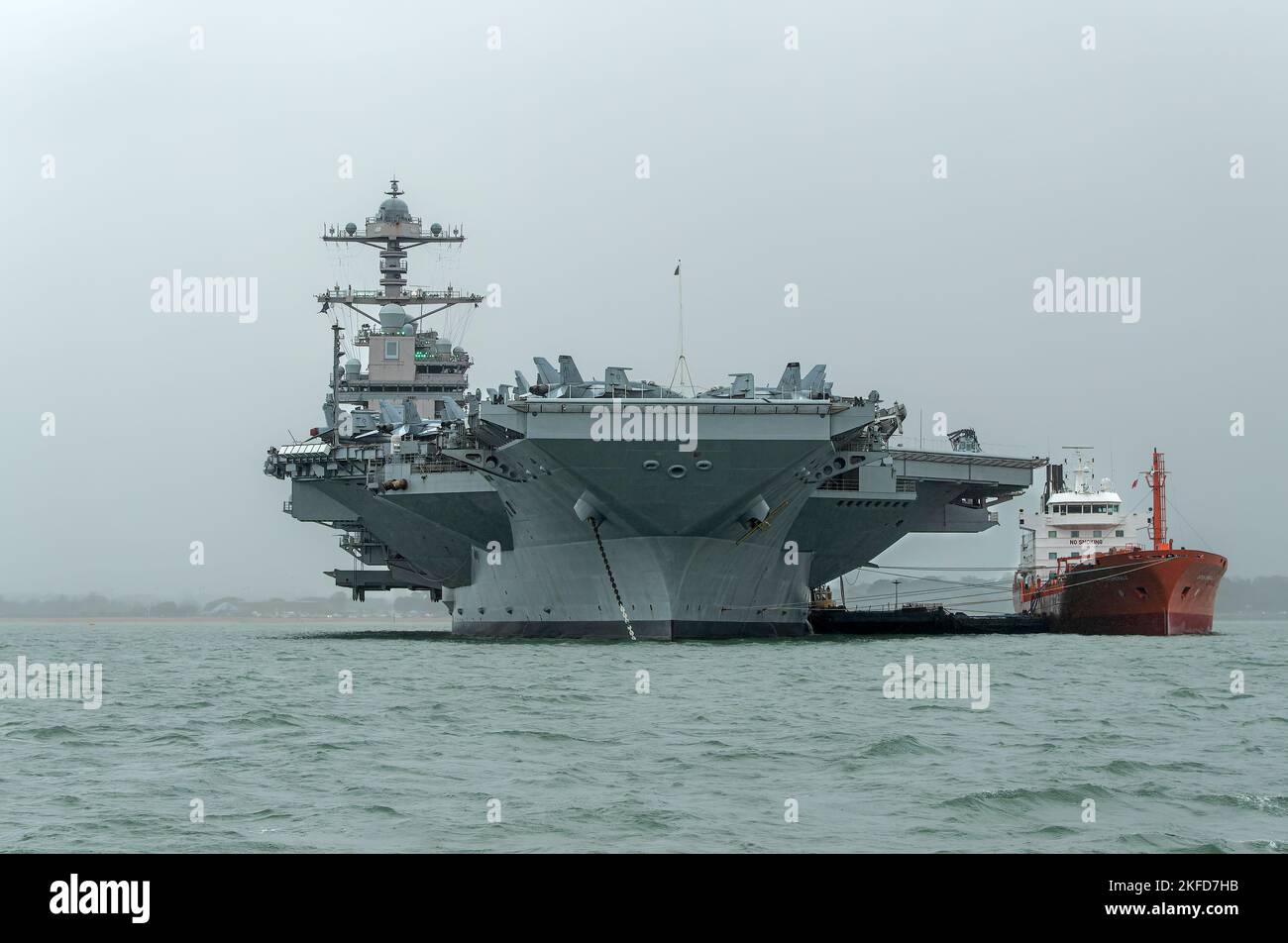 American Aircraft Carrier Gerard R Ford in The Solent Stock Photo - Alamy