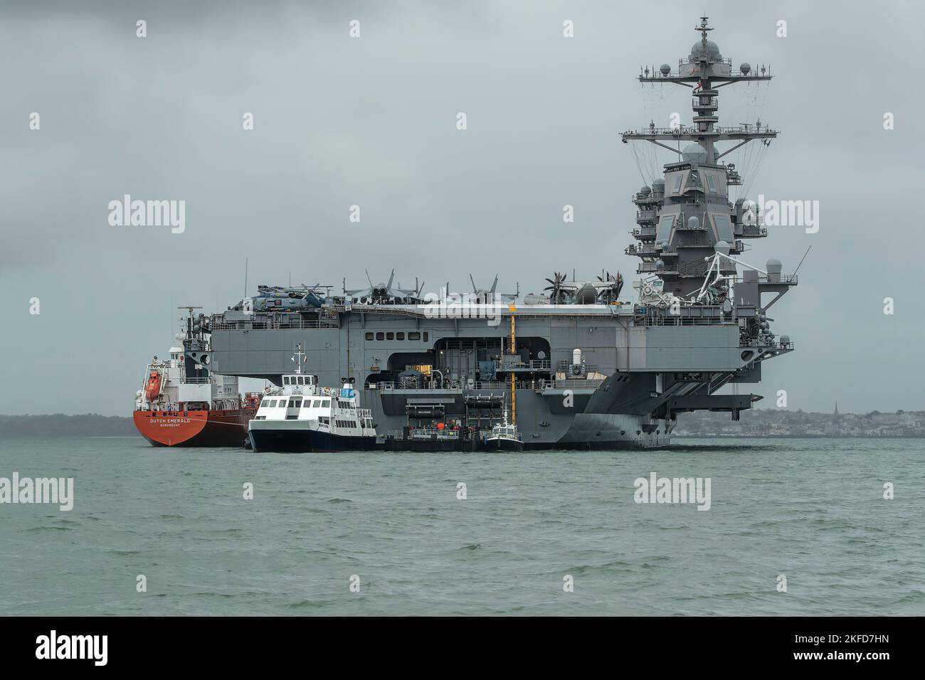 American Aircraft Carrier Gerard R Ford in The Solent Stock Photo - Alamy