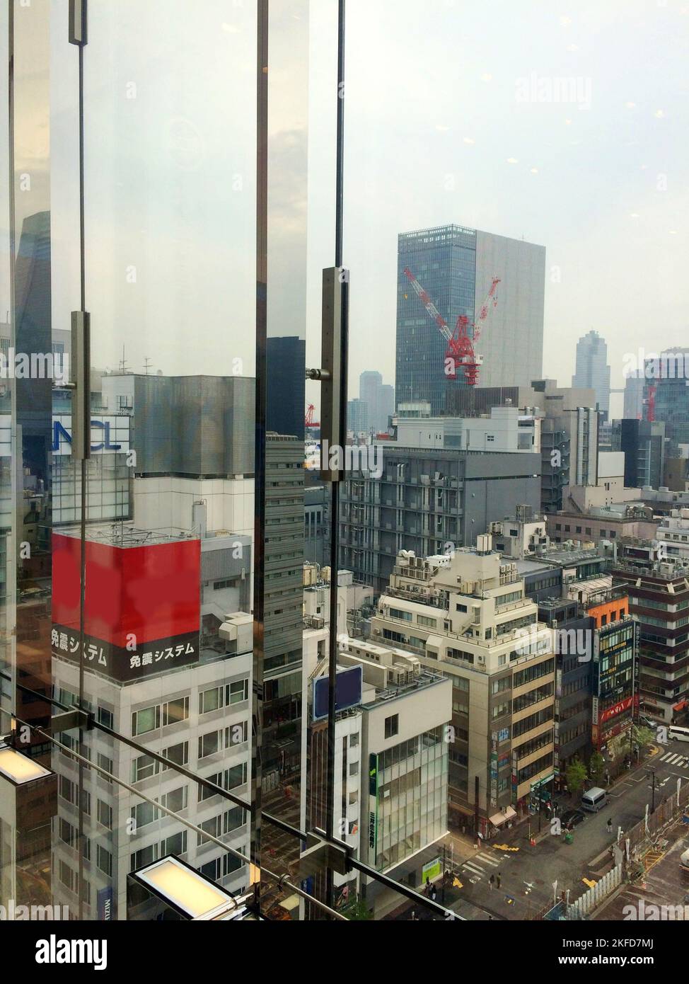 The street view with cityscape of Tokyo, Japan from a building Stock ...