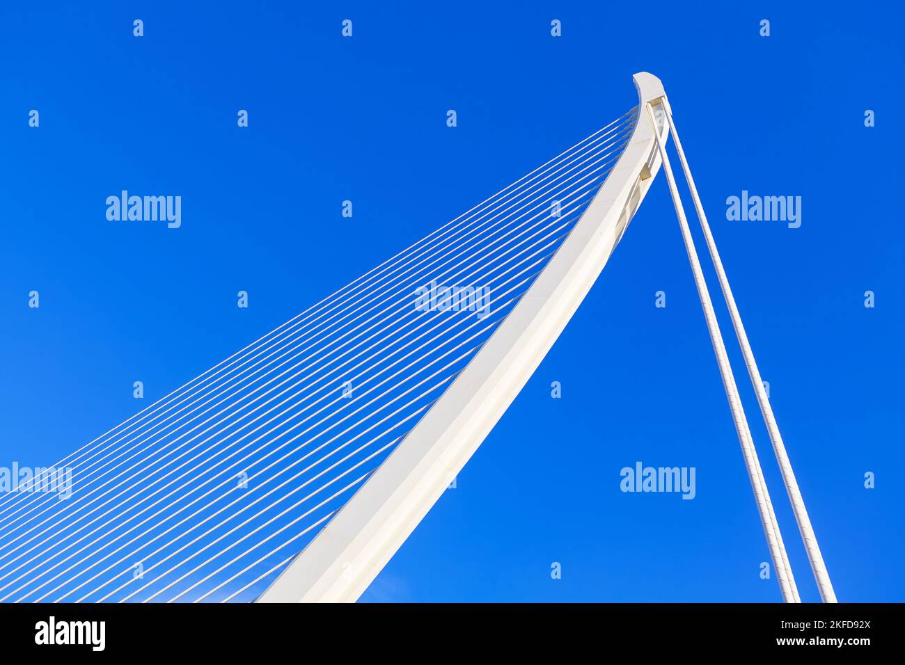 Cable stayed bridge against blue sky Stock Photo - Alamy
