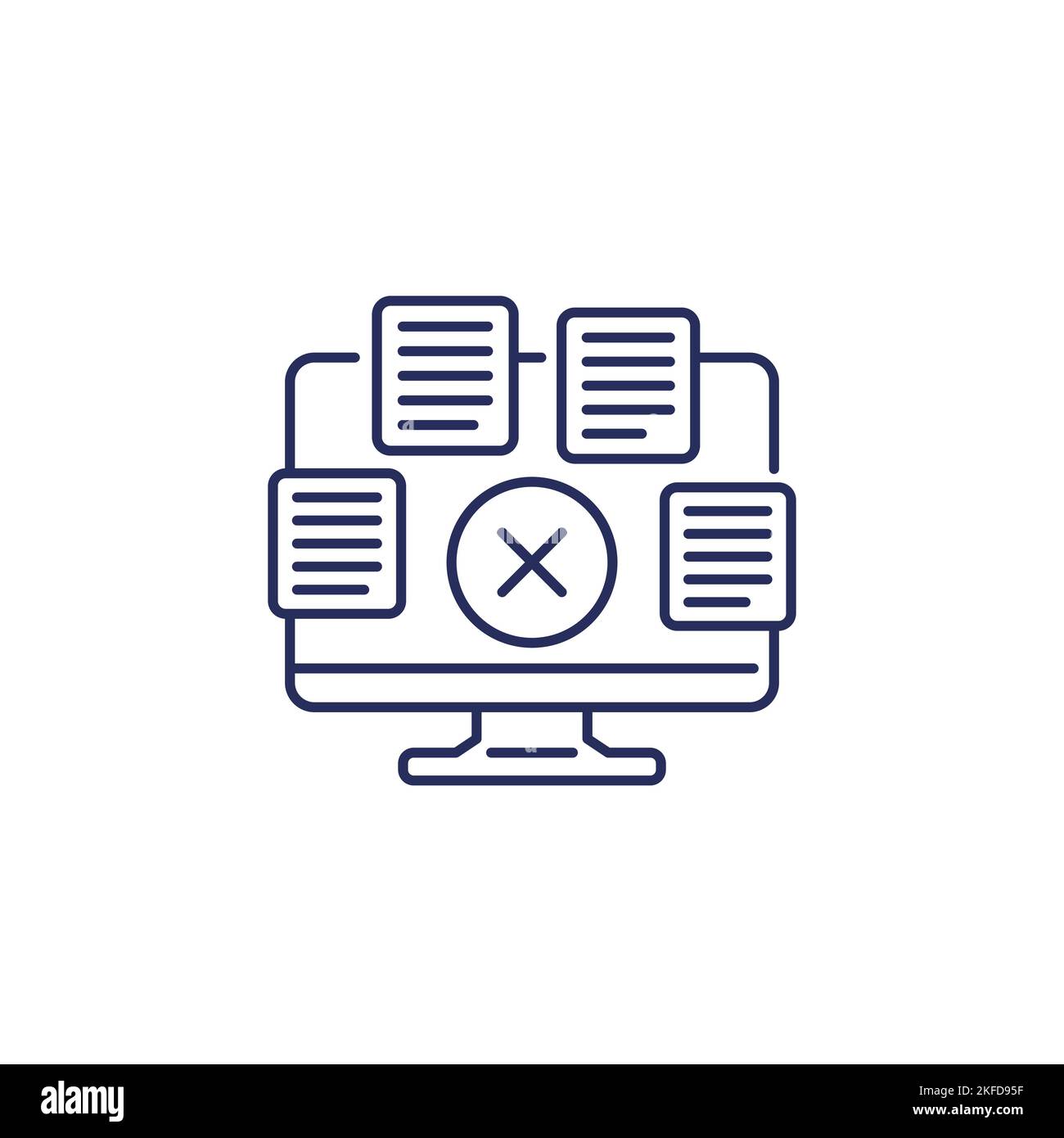 Delete files, documents line icon Stock Vector Image & Art - Alamy Delete files, documents line icon Stock Vector Image & Art - Alamy