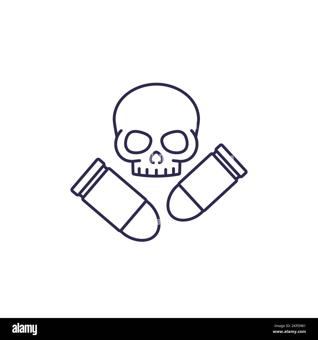 bullets and skull line icon Stock Vector Image & Art - Alamy