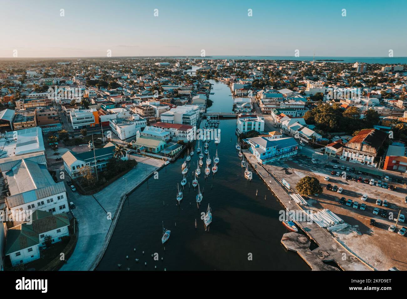 An aerial view of Belize cityscape Stock Photo - Alamy