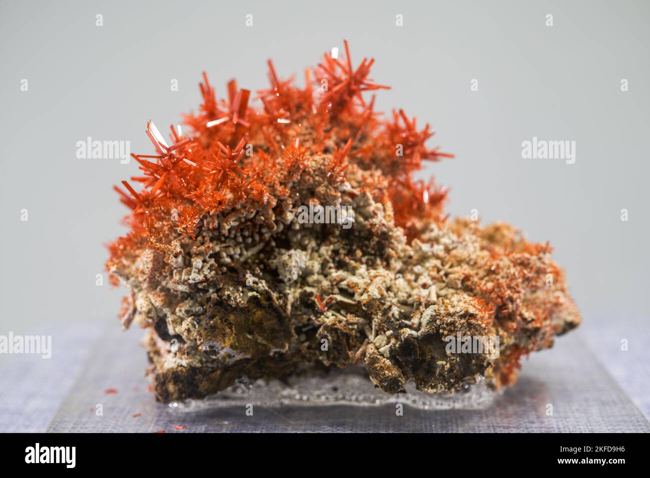 Closeup of naturally occurring rare red crystalline ore Stock Photo - Alamy