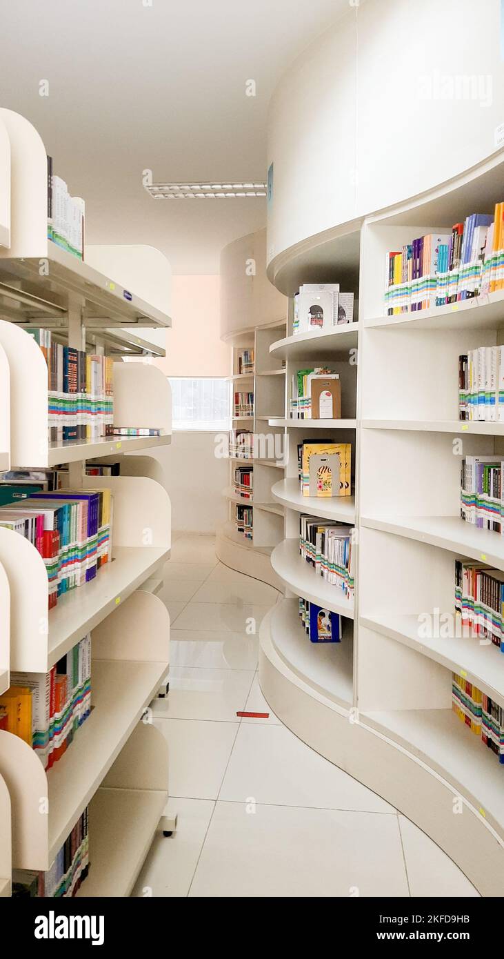 A vertical shot of the interior of National Indonesia library in ...