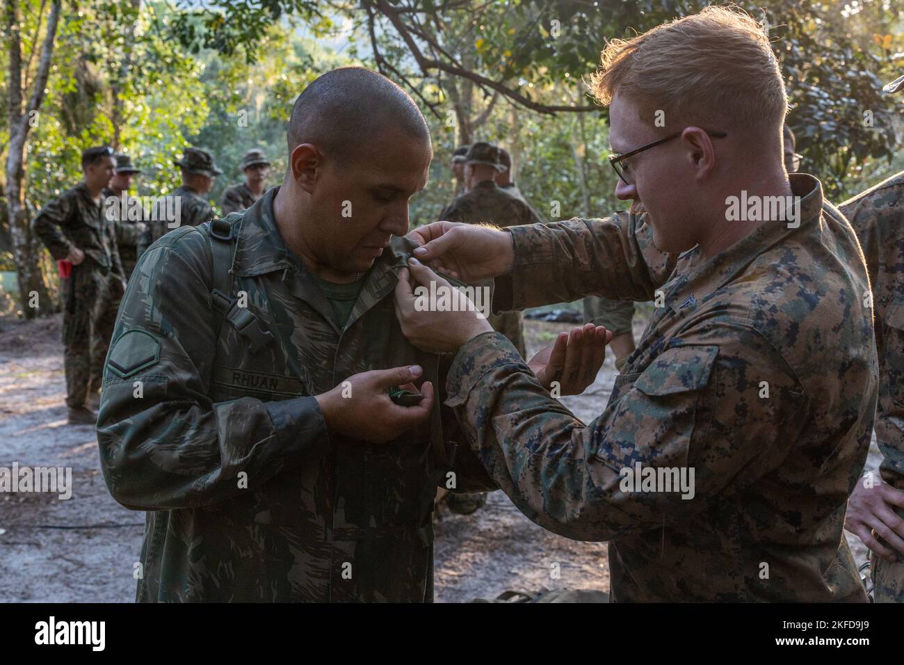 U.S. Marine Corps Cpl. Eli Smith, a squad leader with Lima Company, 3rd Battalion, 25th Marine ...