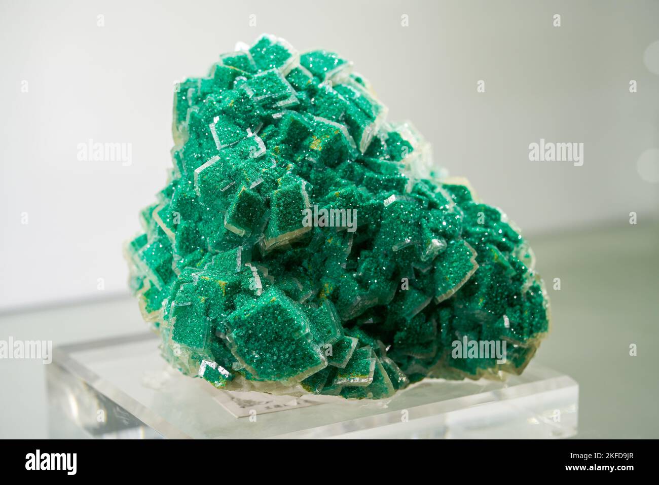 Close-up of naturally occurring rare green crystalline ore Stock Photo ...