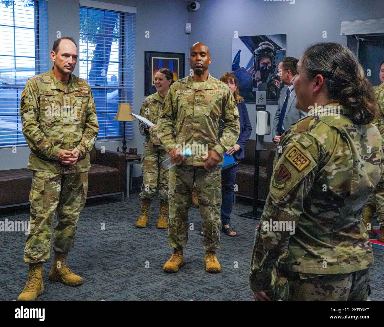 16th Air Force Command team receive a brief from 690th Cyberspace ...