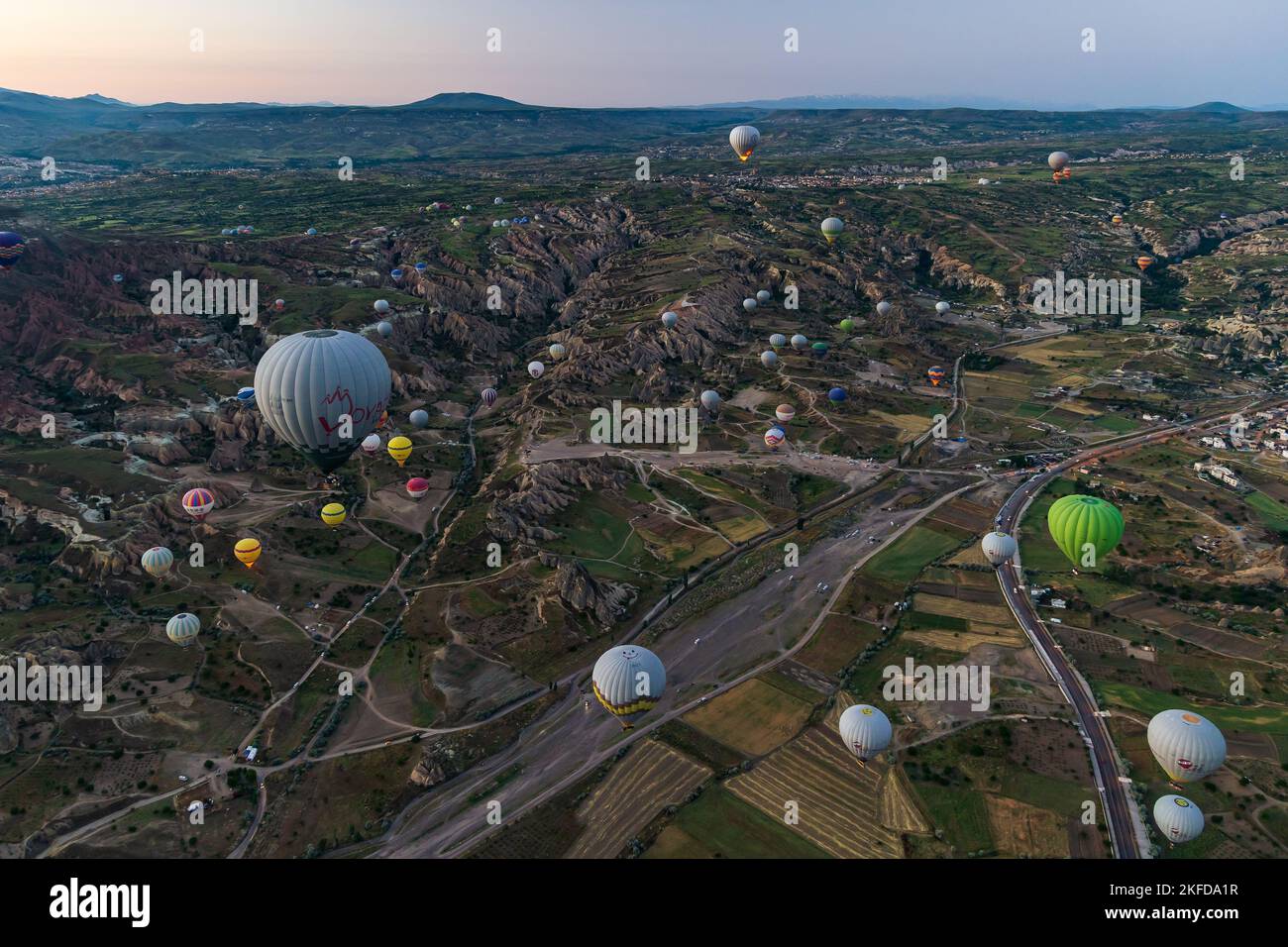 The hot air balloon rides in Cappadocia Stock Photo - Alamy