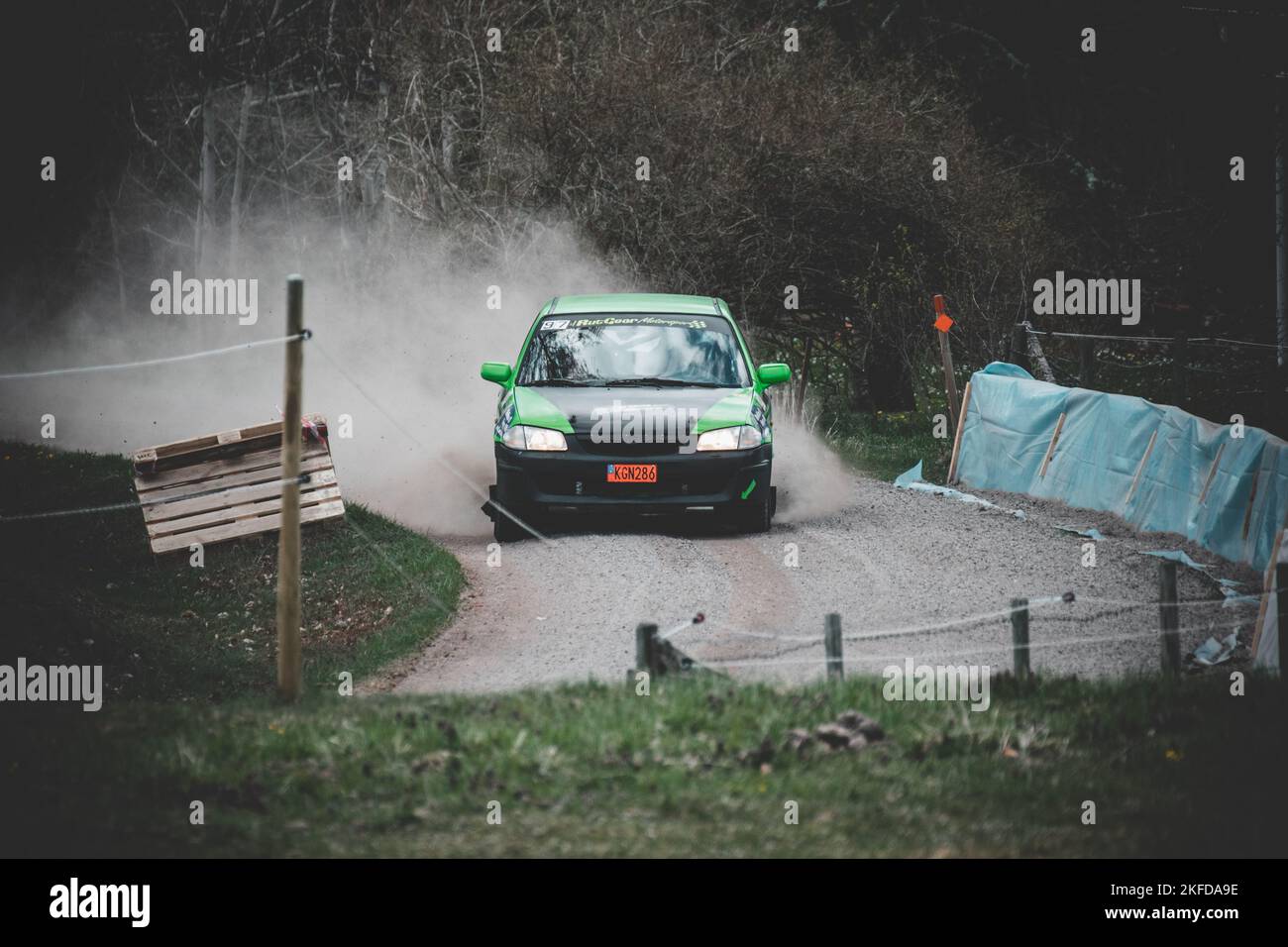 A closeup of a racecar at Rally Zabra event, Sweden Stock Photo - Alamy
