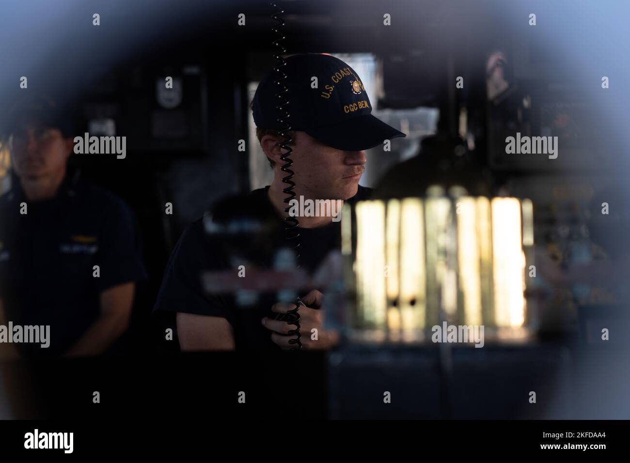 U.S. Coast Guard Seaman Blake Dimsdale, a member of USCGC Bear’s (WMEC ...