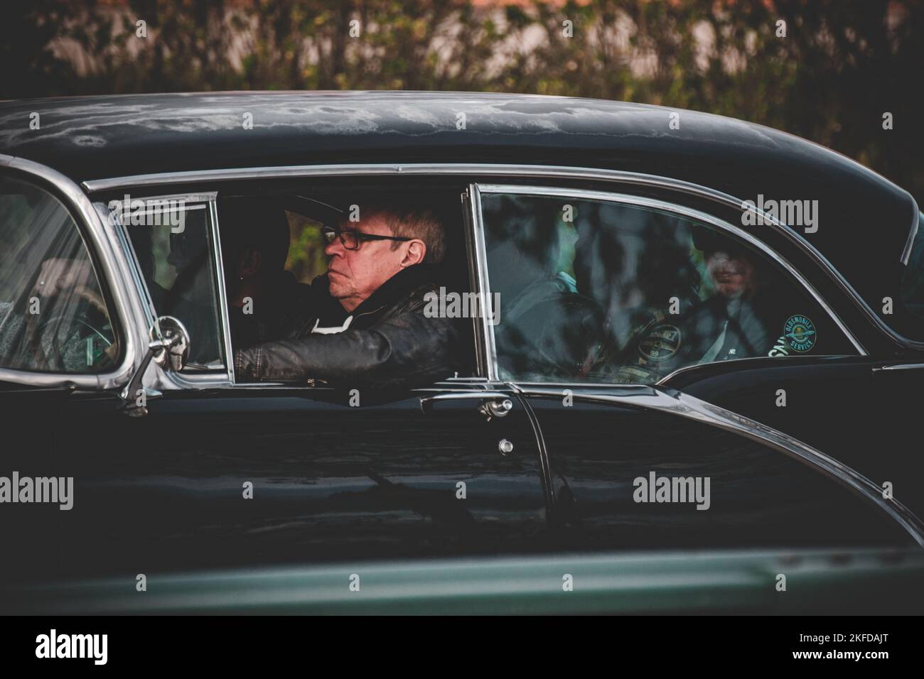 Old man driving retro hi-res stock photography and images - Alamy