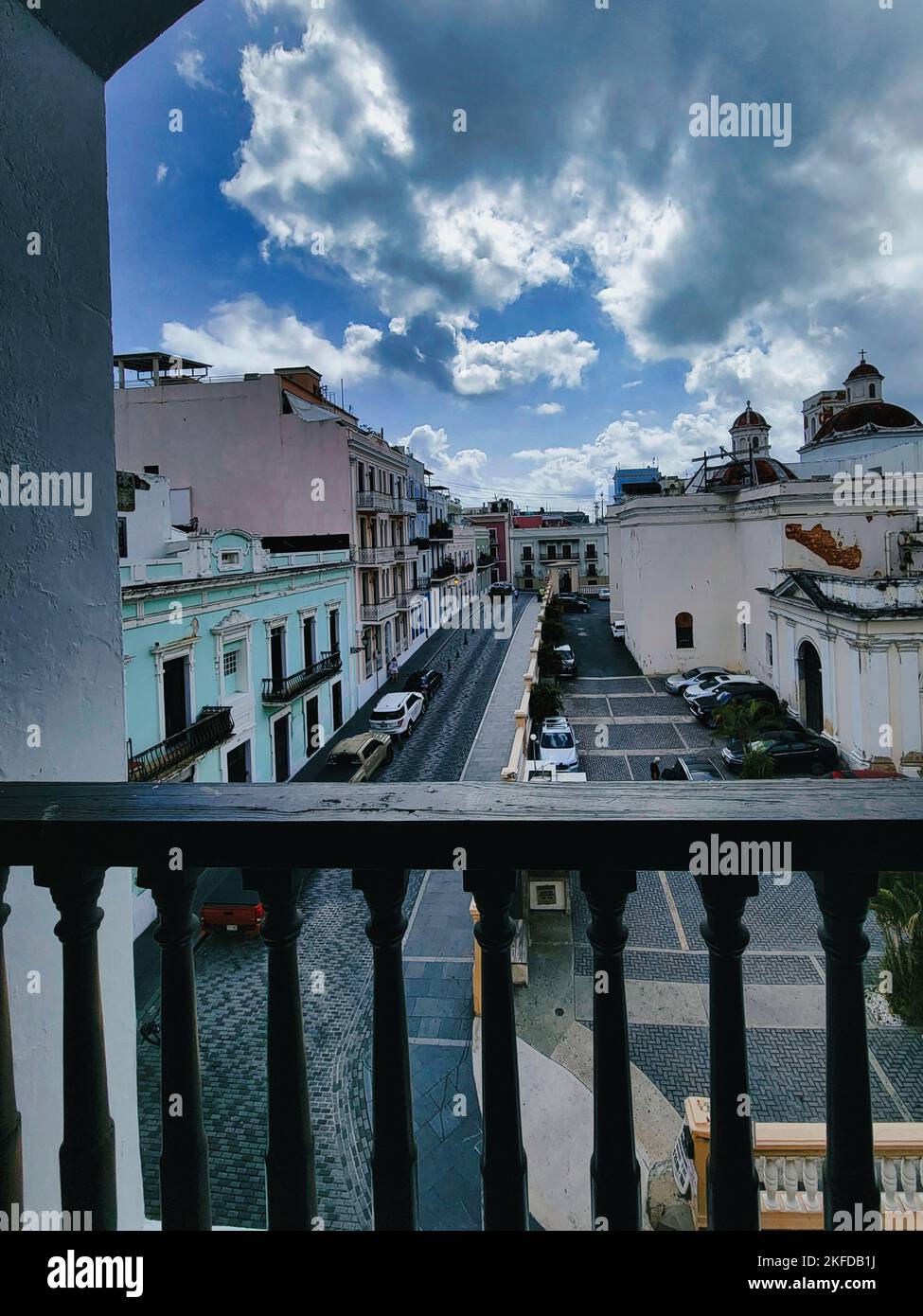 A Puerto Rican rooftop architecture on a cloudy day Stock Photo - Alamy