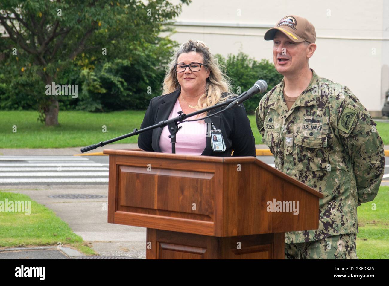 Capt. Les Sobol, Commander, Fleet Activities Yokosuka (CFAY), delivers ...