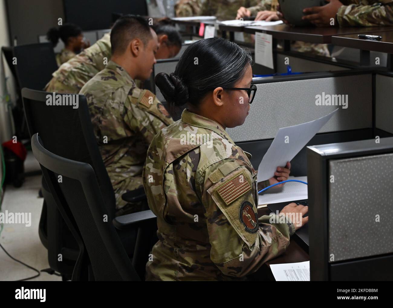 U.S. Air Force Airmen finalize legal documents during an operational ...