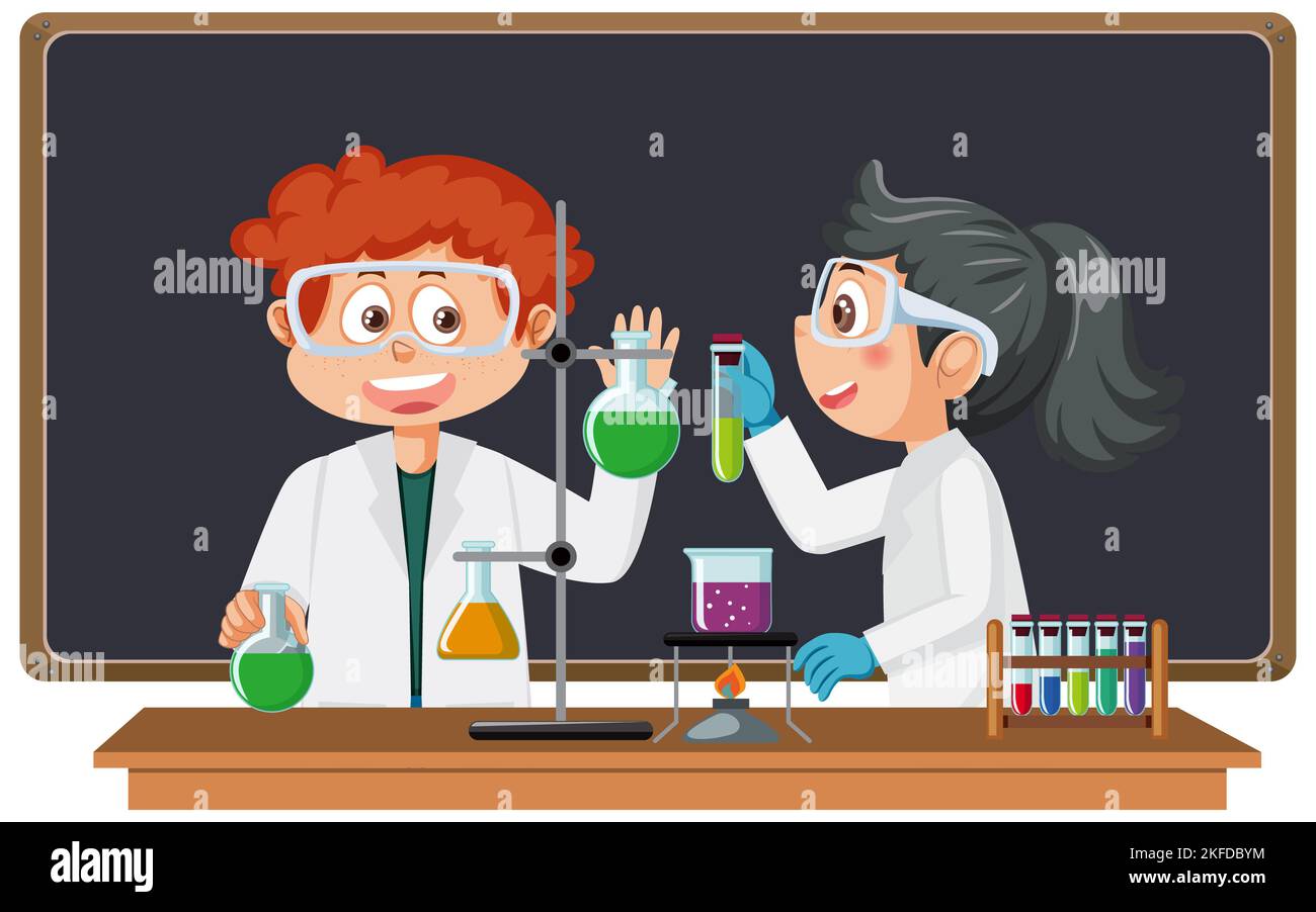 Boy doing science experiment Cut Out Stock Images & Pictures - Alamy