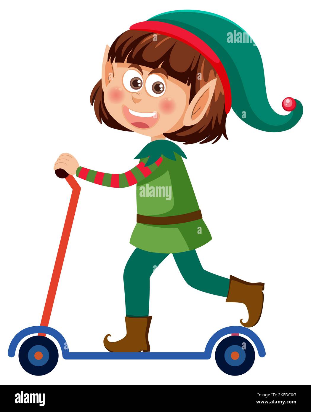 Cute elf cartoon character isolated illustration Stock Photo - Alamy