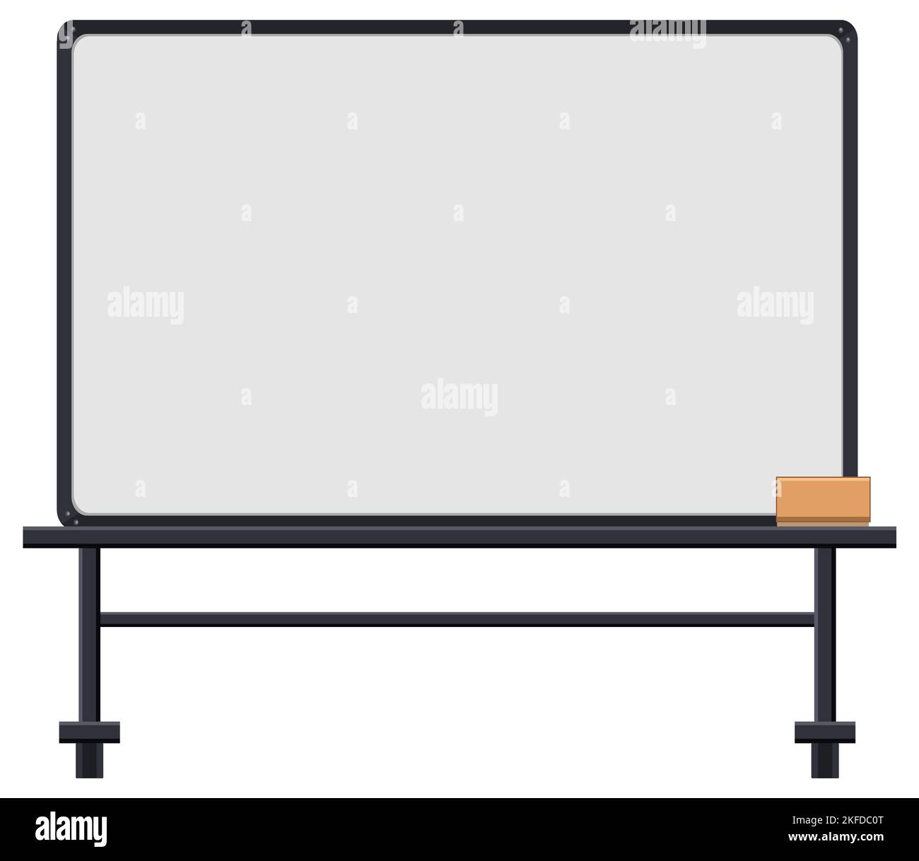 Empty white board with stand illustration Stock Photo - Alamy
