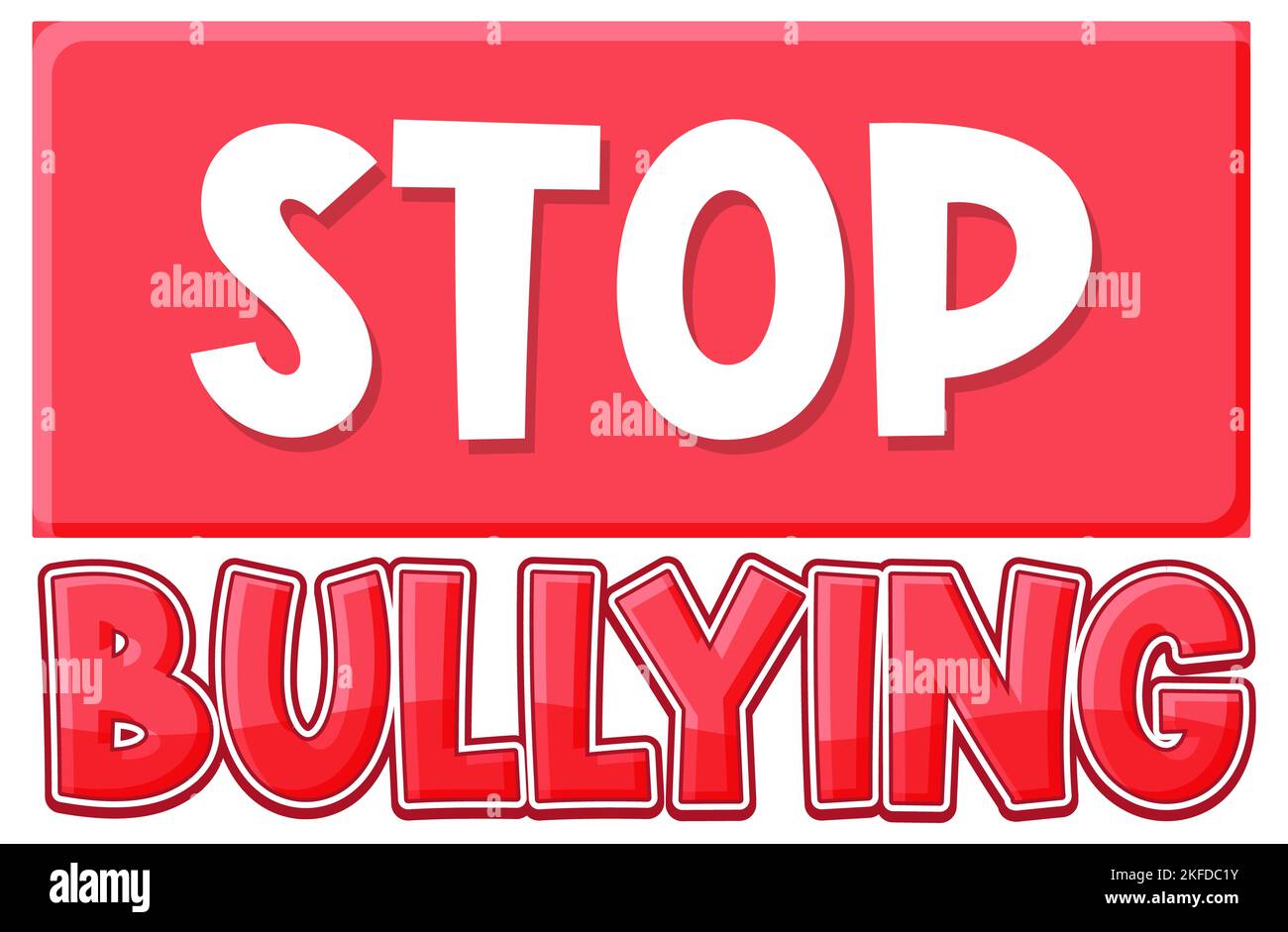 Stop Bullying text for banner or poster design illustration Stock Photo ...