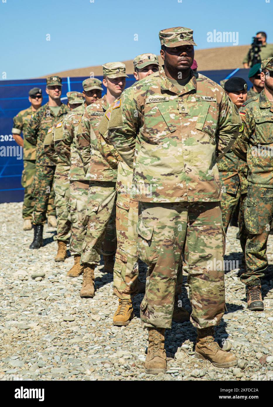 U.S. Army Soldiers with the Georgia Army National Guard stand in a ...