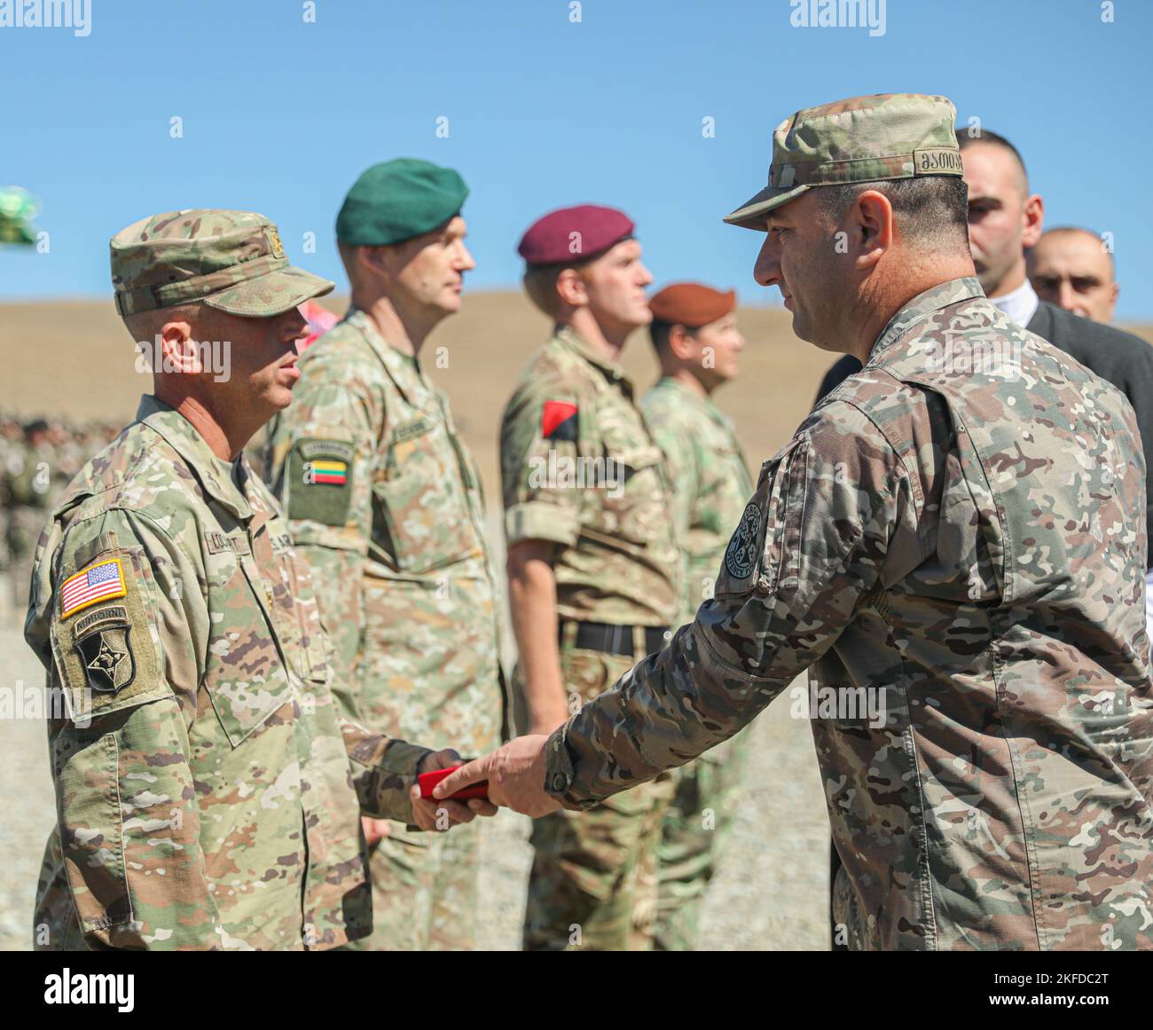U.S. Army Maj. Brantley Lockhart receives the General Mazniashvili ...