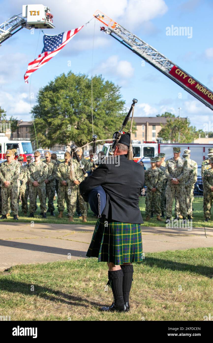 Bagpiper Lt. Col. (Ret.) Thomas Metz played a rendition of Amazing ...