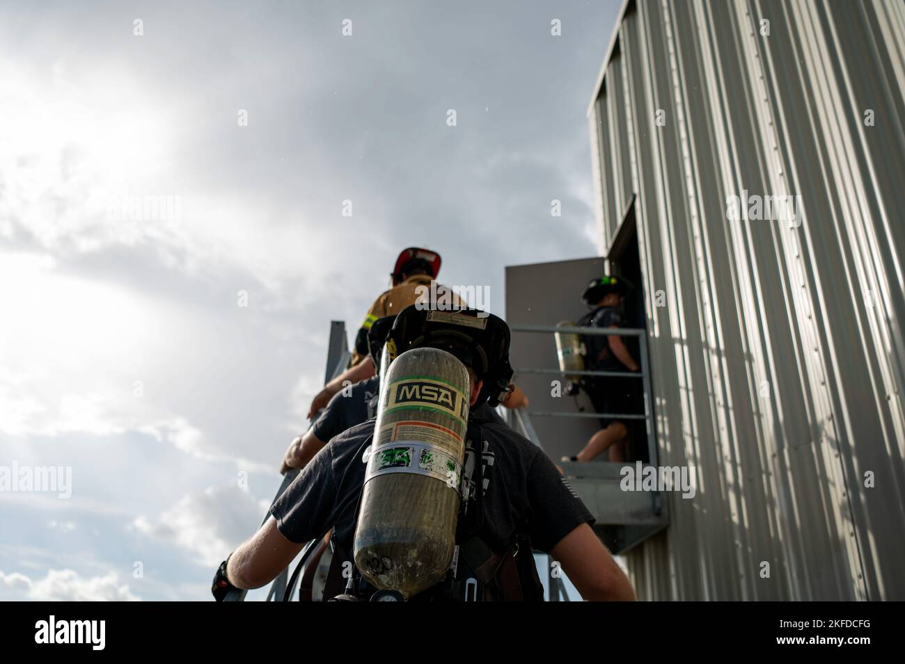 U.S. Air Force Fire and Emergency Services Airmen from the 6th Civil ...