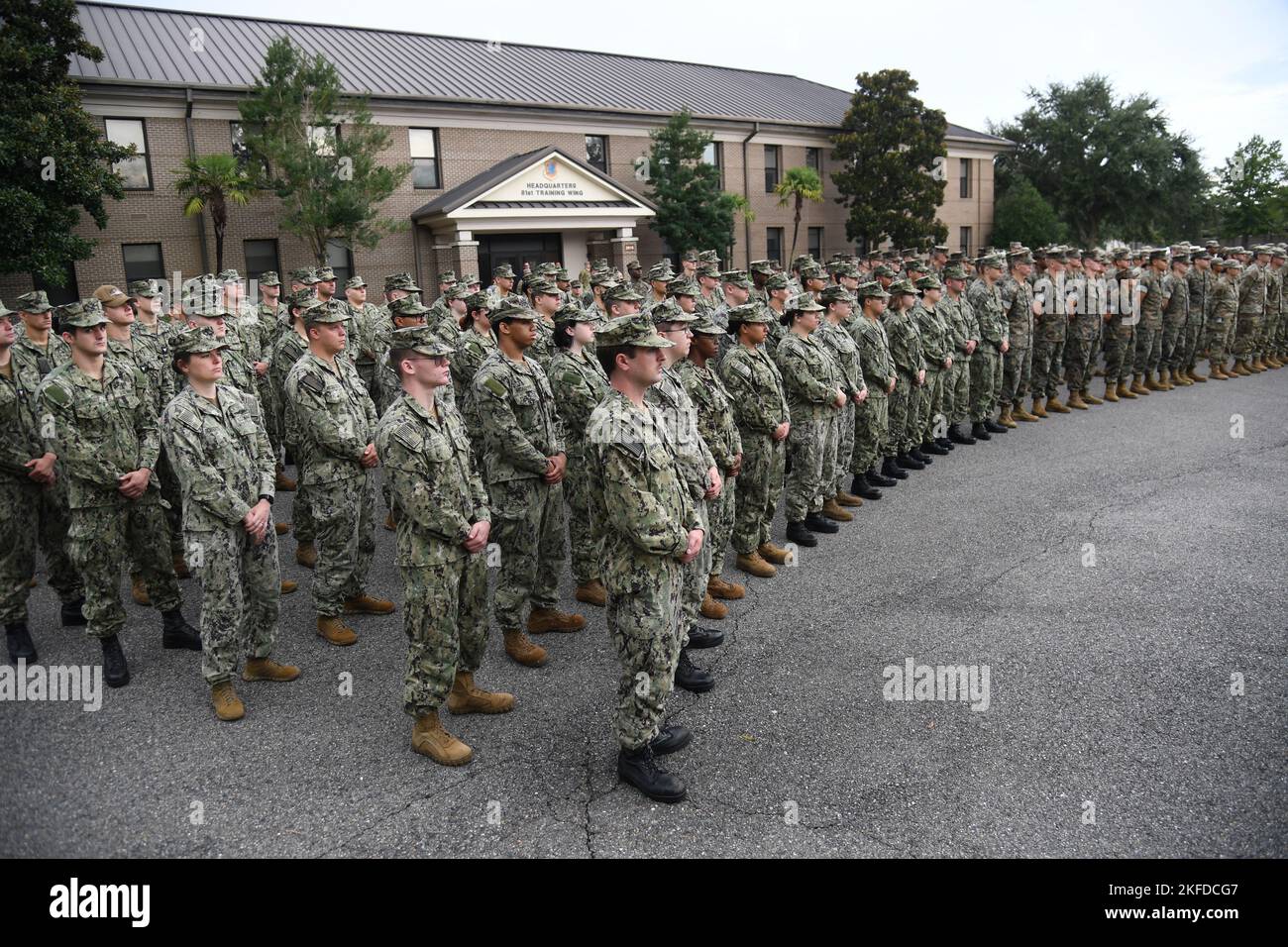 Keesler Sailors, Marines and Airmen attend a 9/11 ceremony in front of ...